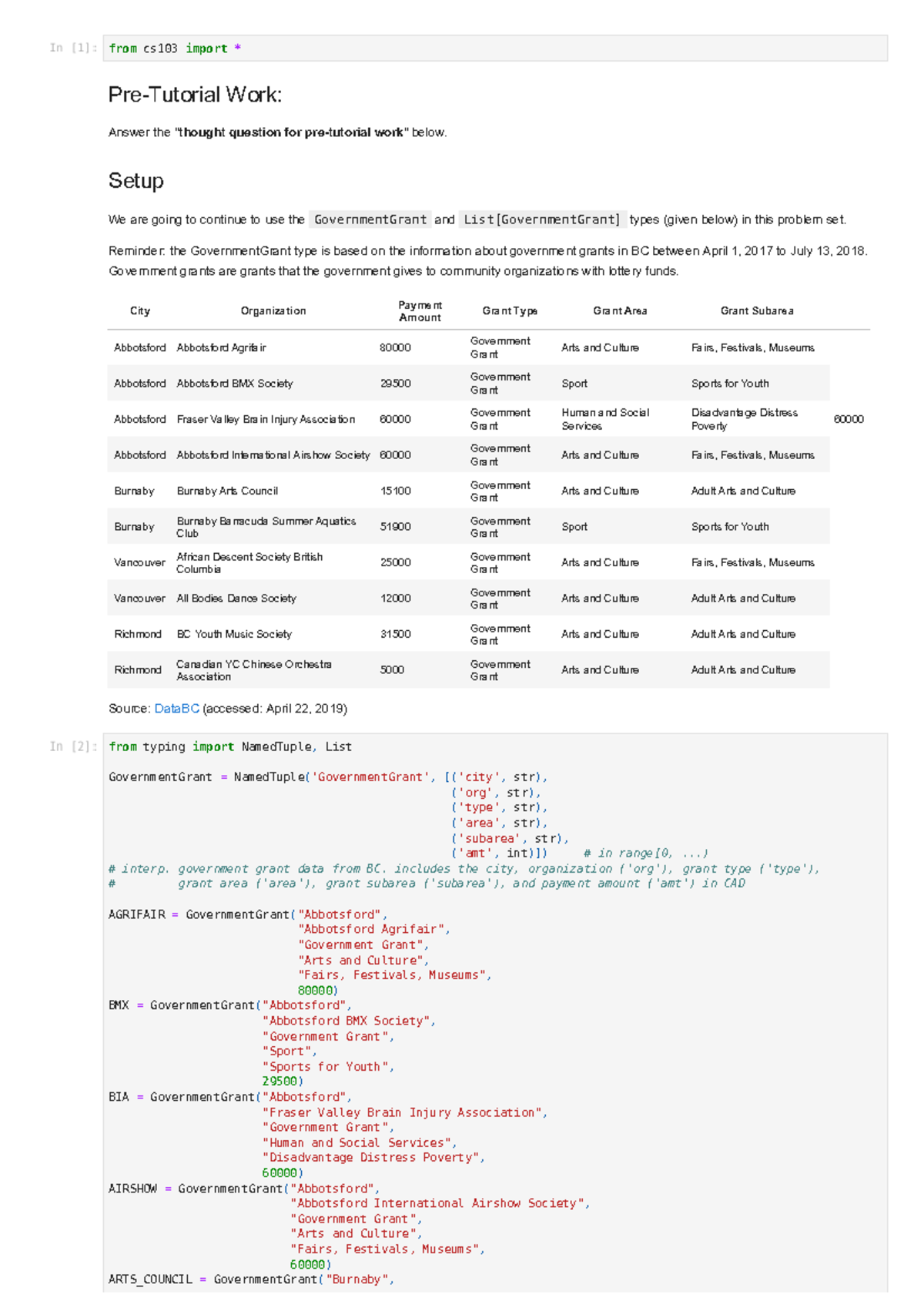 One Task Per Function Tutorial Solution - Pre-Tutorial Work: Answer the "thought question for ...