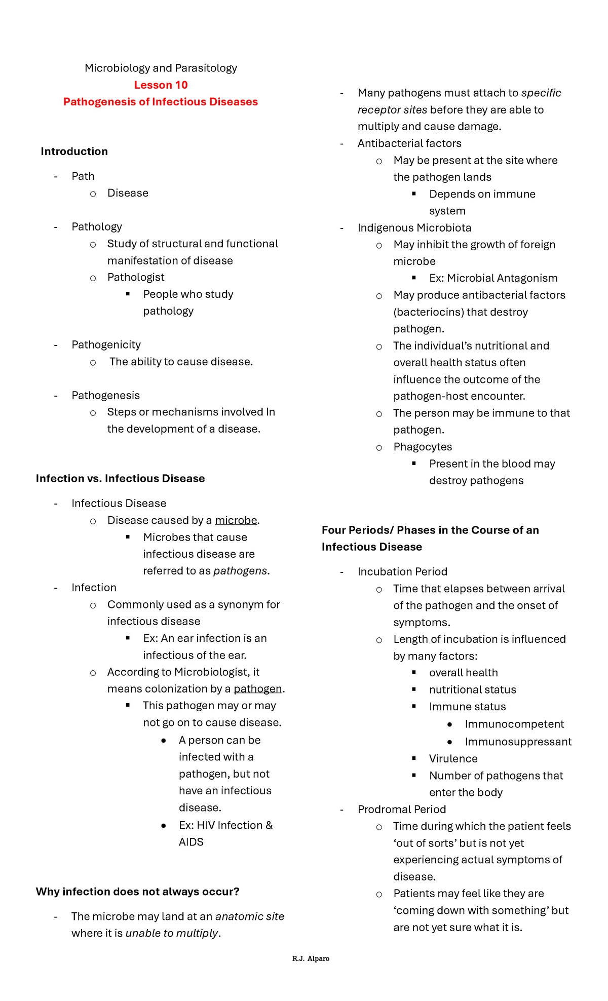 Micro Para Lec Lesson 7 - LESSON 7 ANTI-MICROBIAL AGENTS IN VIVO ...