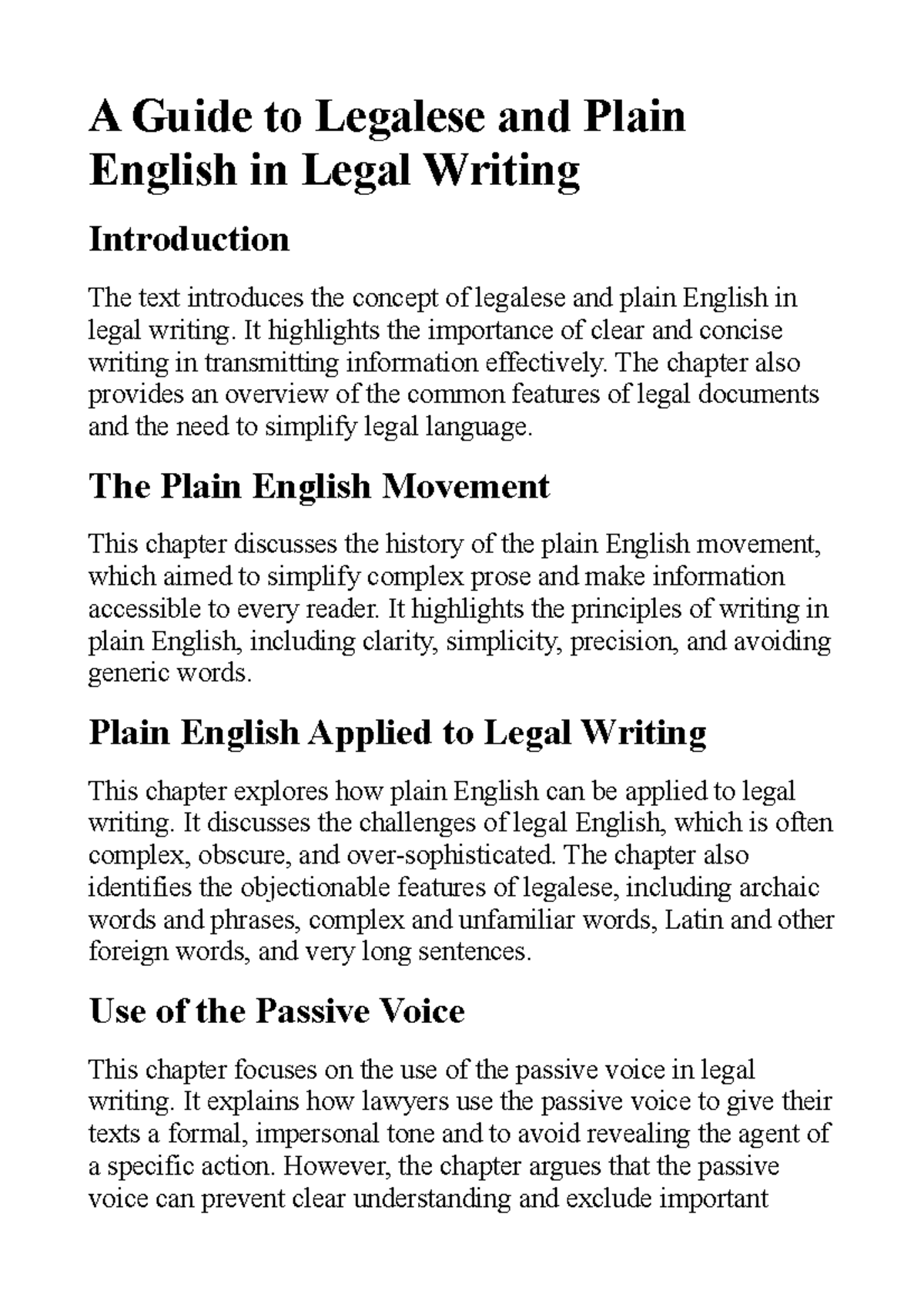 Riassunto Totale: Legalese vs. Plain English - Legal Writing Insights ...