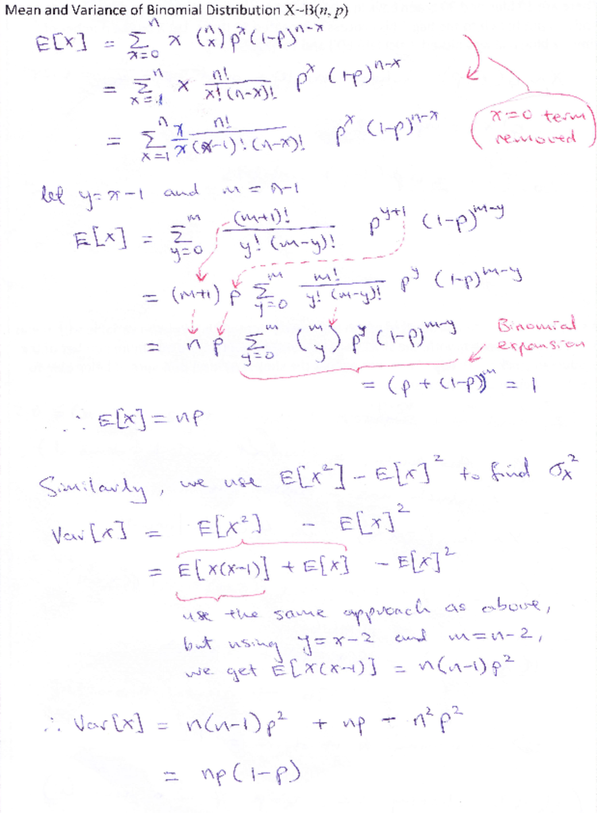 Distributions - EXTRA - Mean and Variance of Binomial Distribution Ex ...