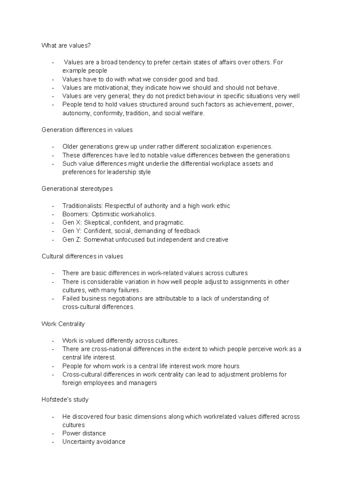 Chapter 4 - Values, Attitudes, and Cultural Differences in the ...