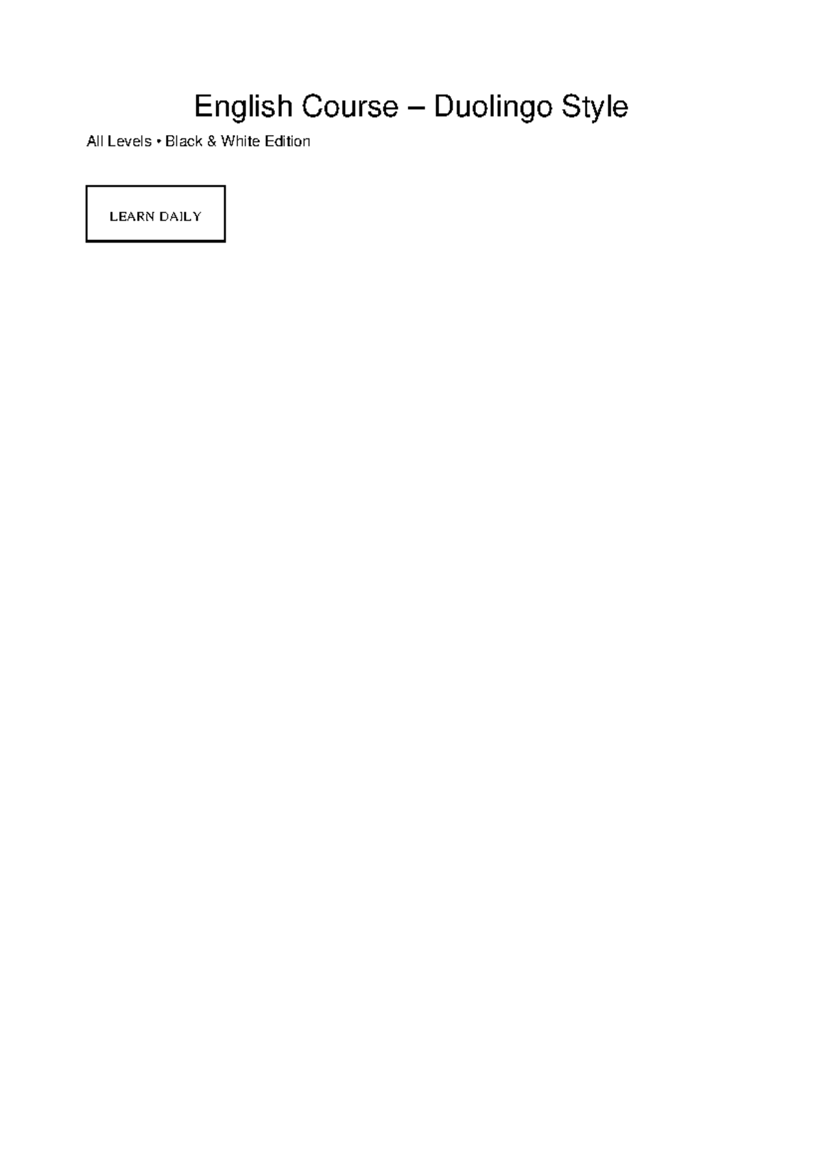 Duolingo Style English Lessons (All Levels) - Black & White Edition ...