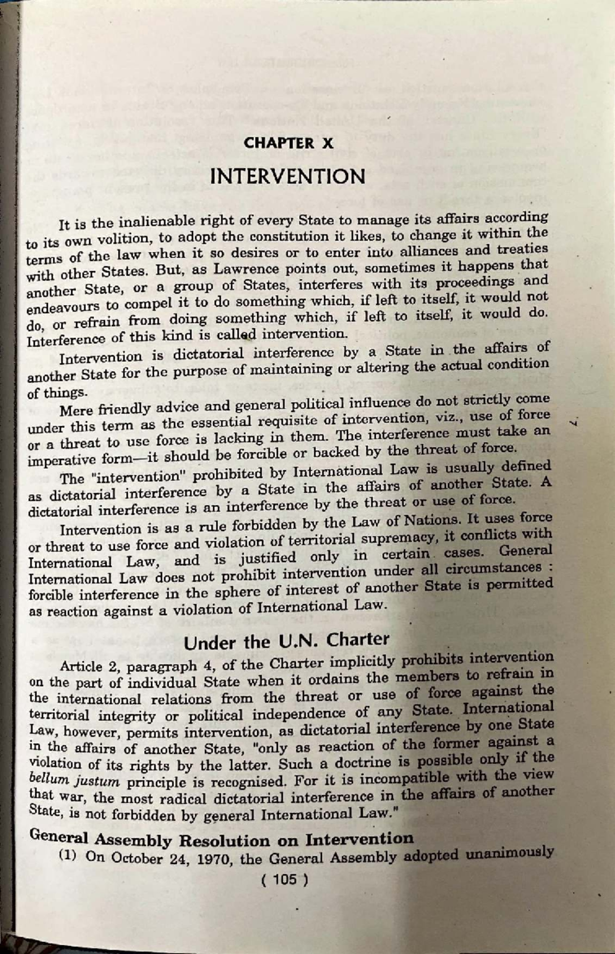 CHAPTER X: INTERVENTION IN INTERNATIONAL LAW (Course Code: PIL 101) - Studocu