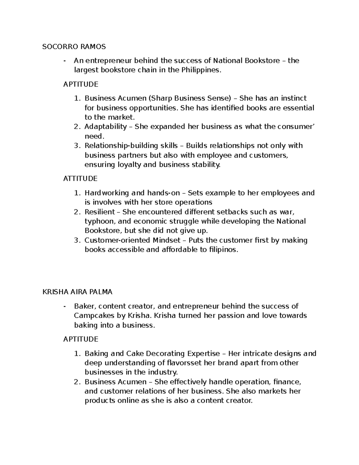 Entrep - Success Stories of Filipino Women Entrepreneurs - Studocu