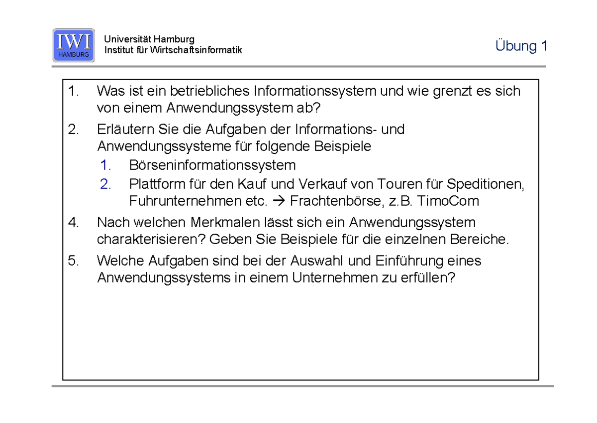 Übung 01: Betriebliche Informationssysteme & Anwendungssysteme SS 2020 ...