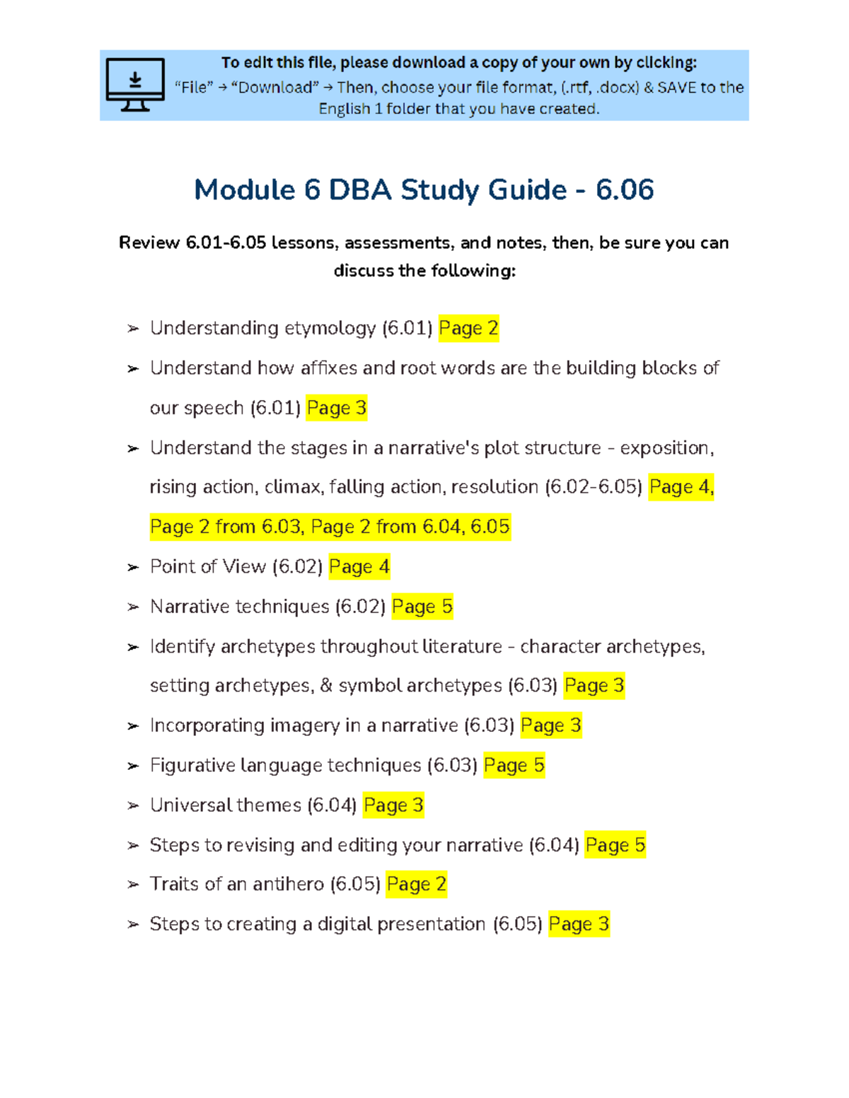 6.06 - Comprehensive Study Guide for Module 6 DBA Exam - Studocu