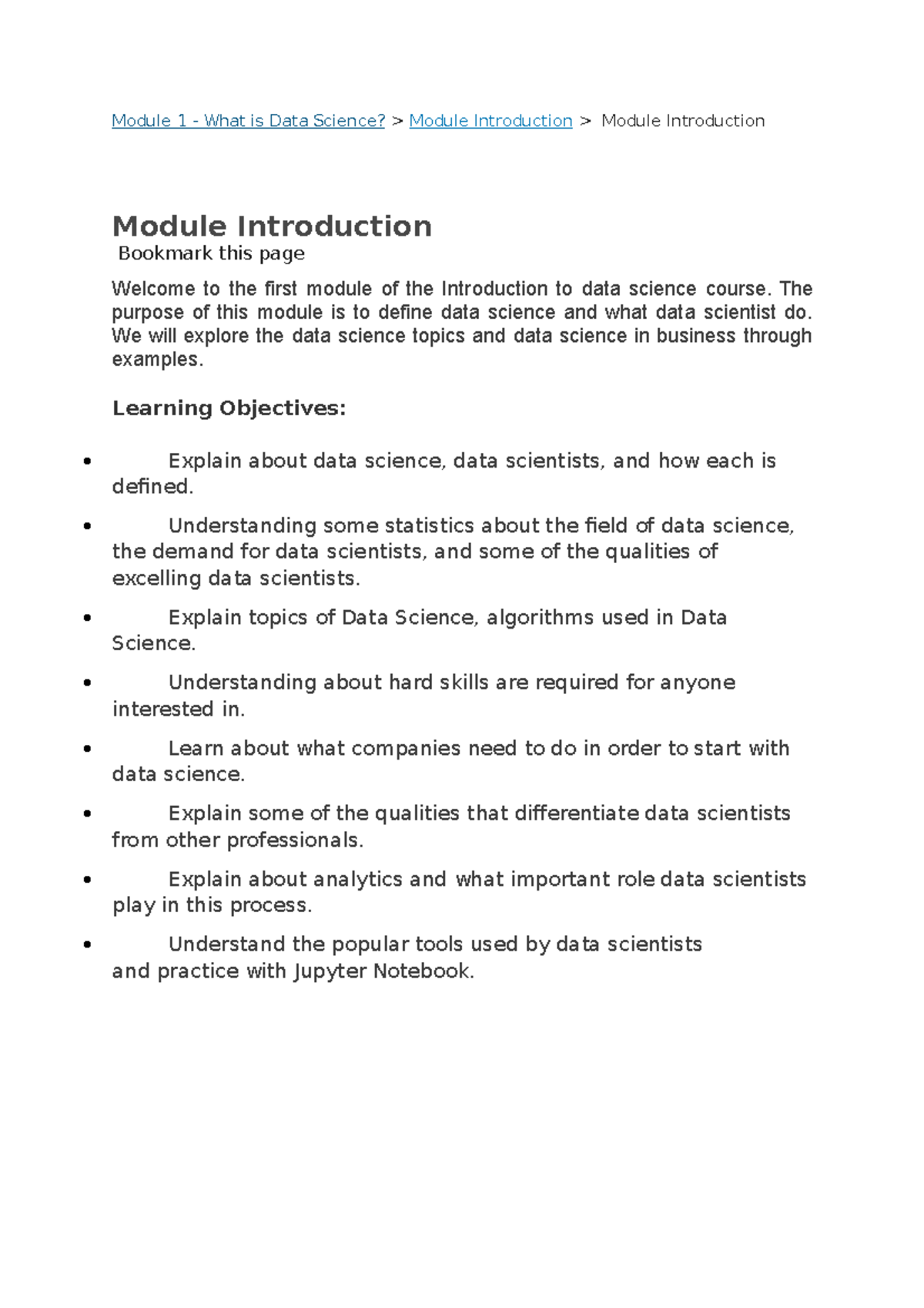 Course Module 1 - Understanding Data Science and Its Applications - Studocu