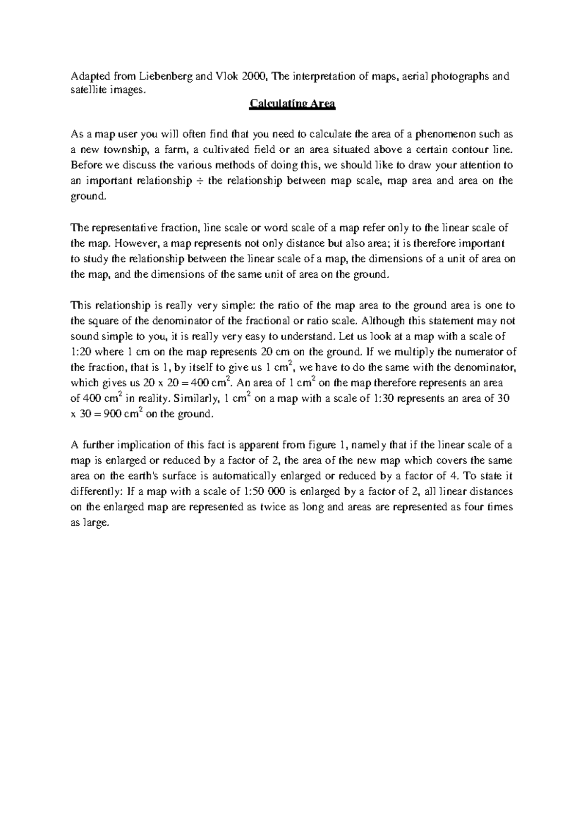 Lesson 5 - Calculating Area from Maps and Aerial Images - Studocu