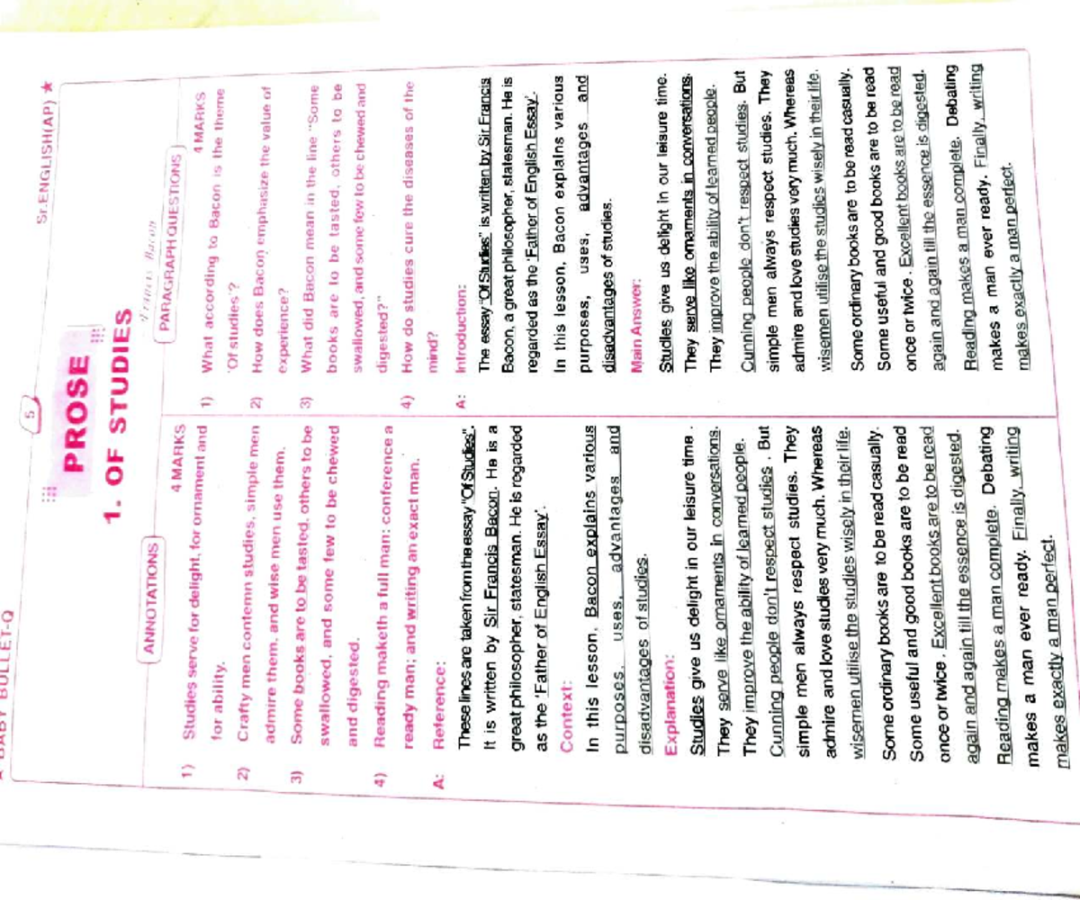 BA Sr.ENGLISH(AP) PROSE & POETRY ANNOTATIONS & QUESTIONS - Studocu