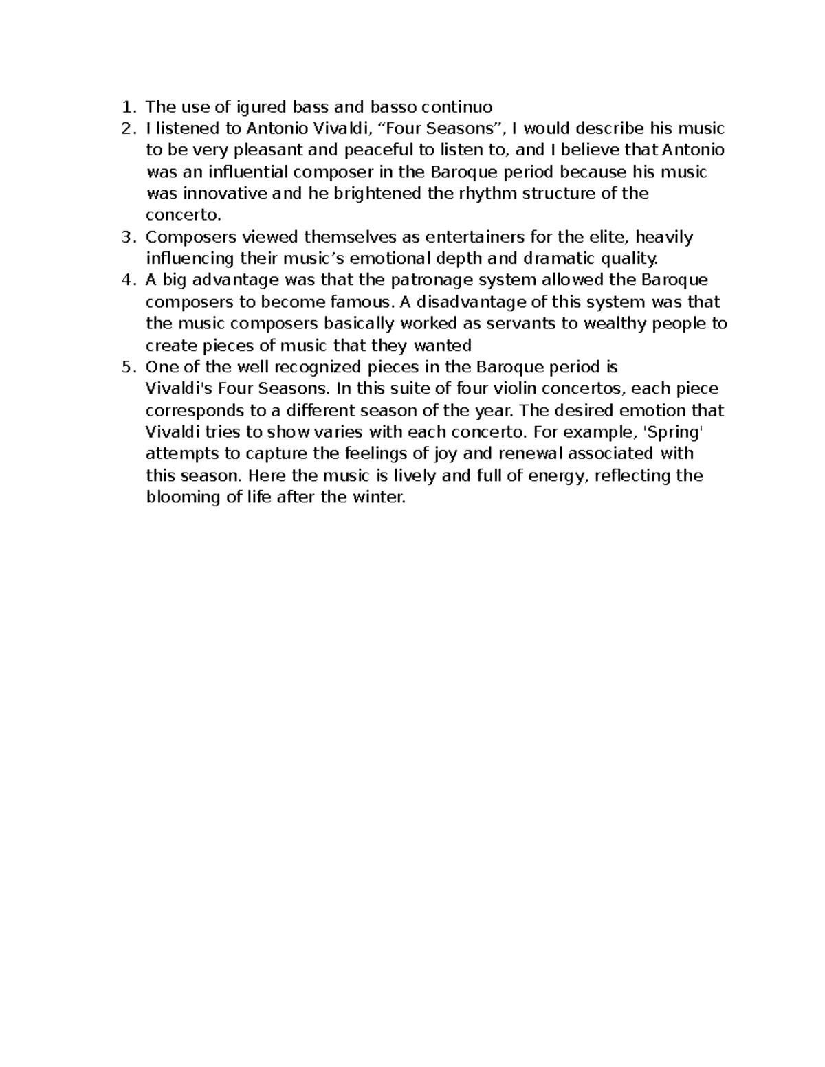 Baroque Music Analysis: Vivaldi's Influence & Basso Continuo - Studocu