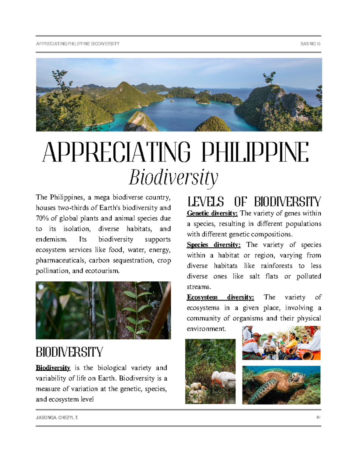 (NEW) P3 Environmental Science Summary on Philippine Biodiversity and ...