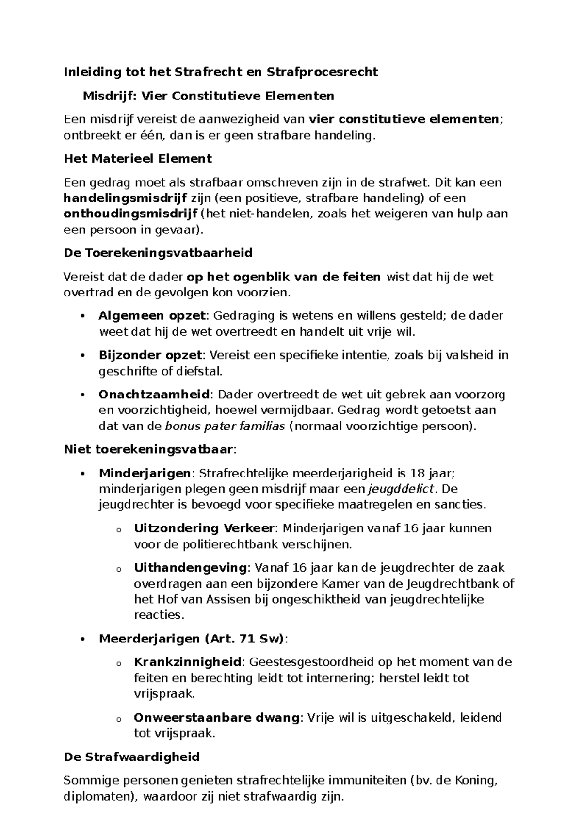HC 1 Deel 2 - Samenvatting van de Eerste Verkenning van het Strafrecht ...