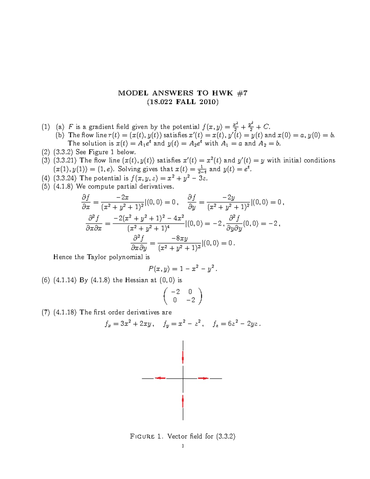 MIT 18.022 F10 Model Answers to Homework - Part 1 - Studocu