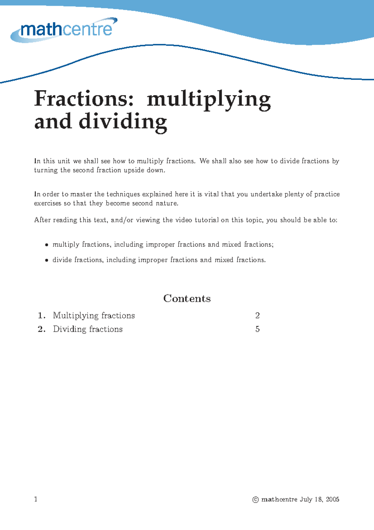 Civil Service Lesson 1: Mastering Fractions - Multiplication & Division - Studocu