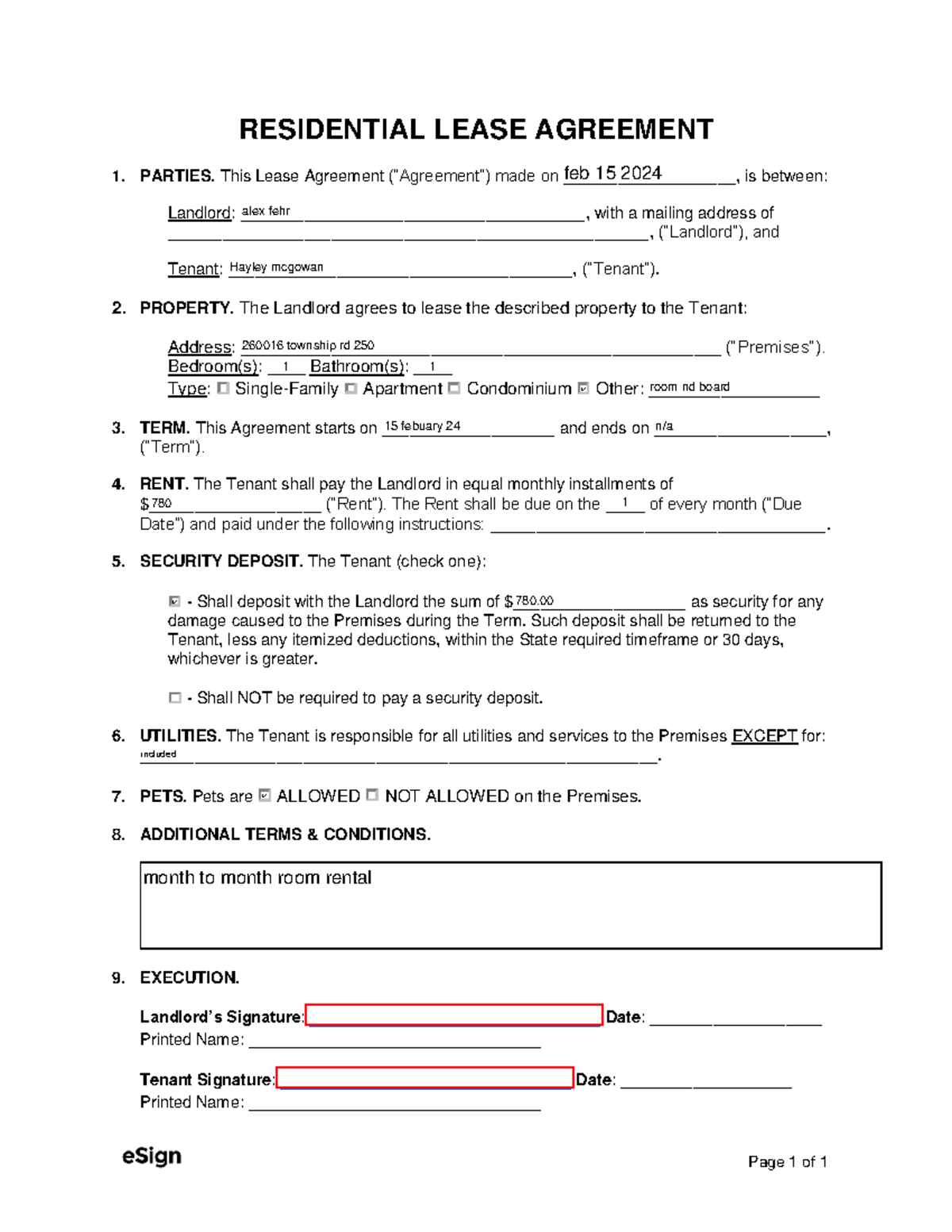 Residential Lease Agreement (Course Code: RLA) - Feb 15, 2024 - Studocu