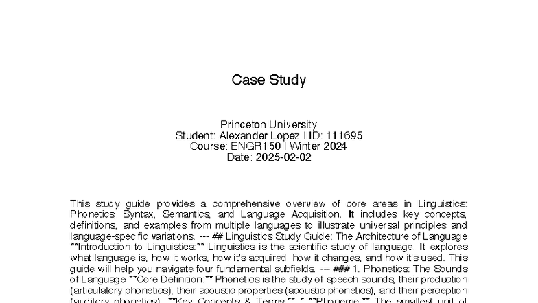 ENGR150 Winter 2024: Linguistics Case Study Overview and Key Concepts ...