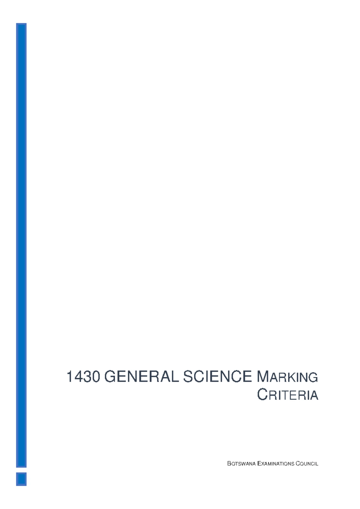 20XX BSSE General Science Specimen Paper 2 (O/N/XX) for 2025 - Studocu