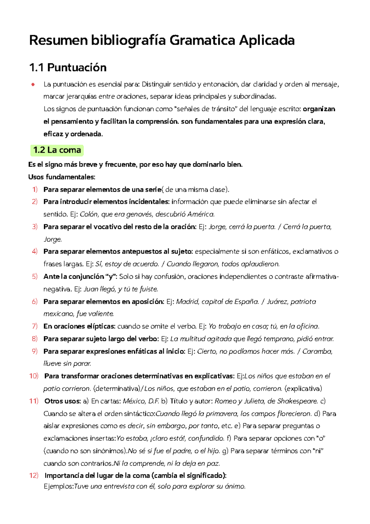 Resumen M1:M2 Puntuación y Estructura en Gramática Aplicada - Studocu