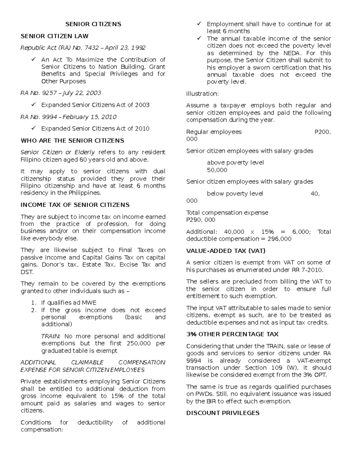 Senior Citizens Taxation - SENIOR CITIZENS SENIOR CITIZEN LAW Republic ...
