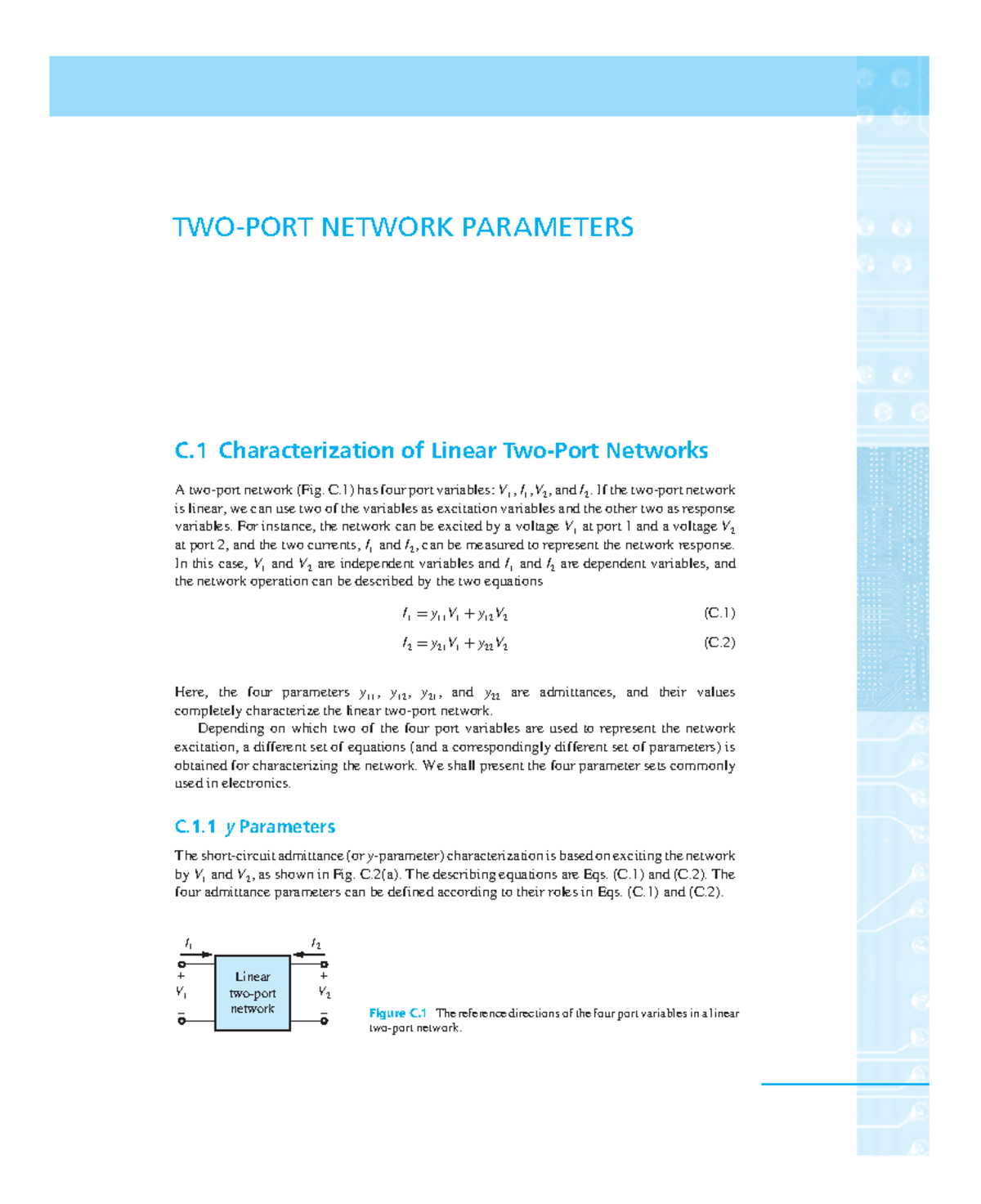 Two-Port Network Parameters: Characterization and Analysis Guide - Studocu