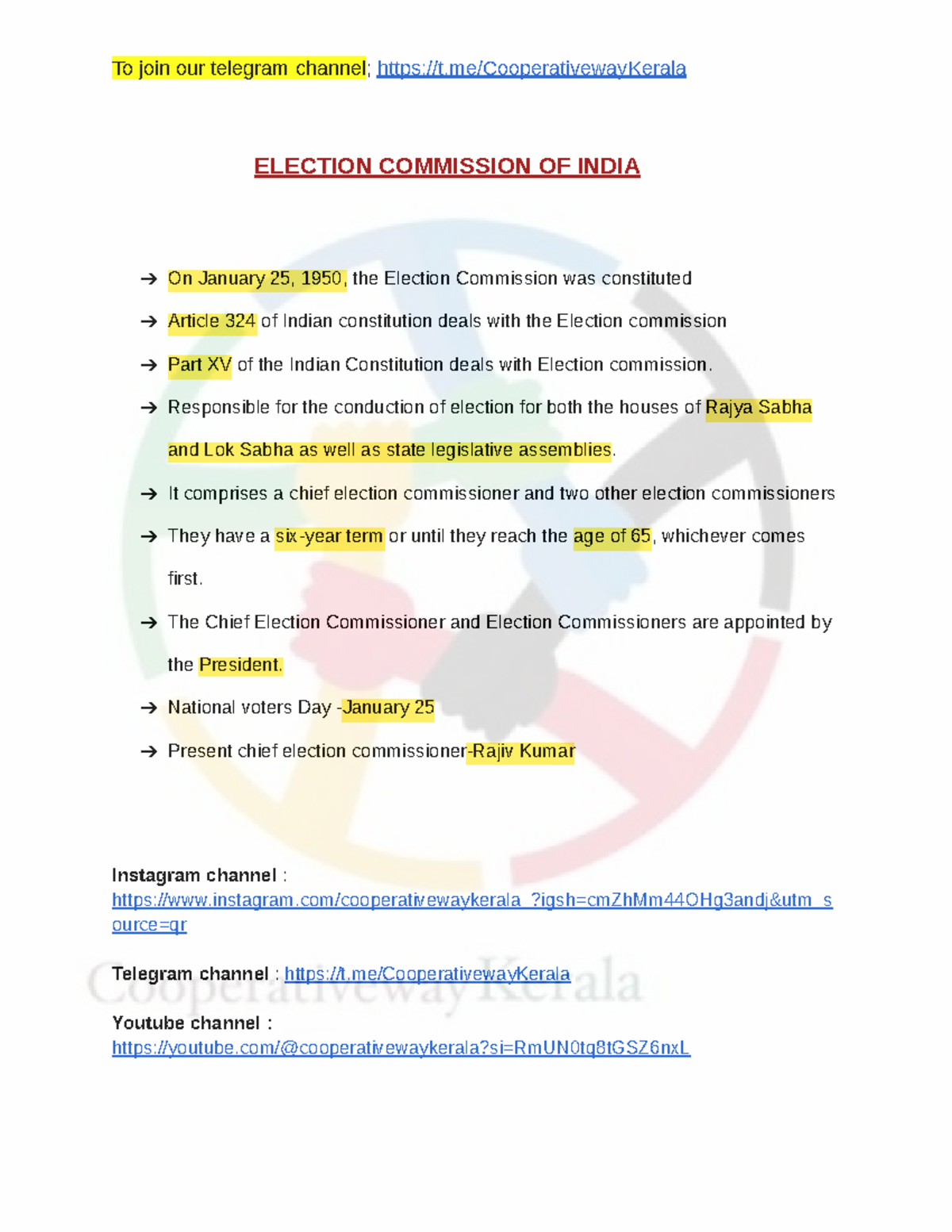 ECI - Overview of the Election Commission of India and Its Functions ...