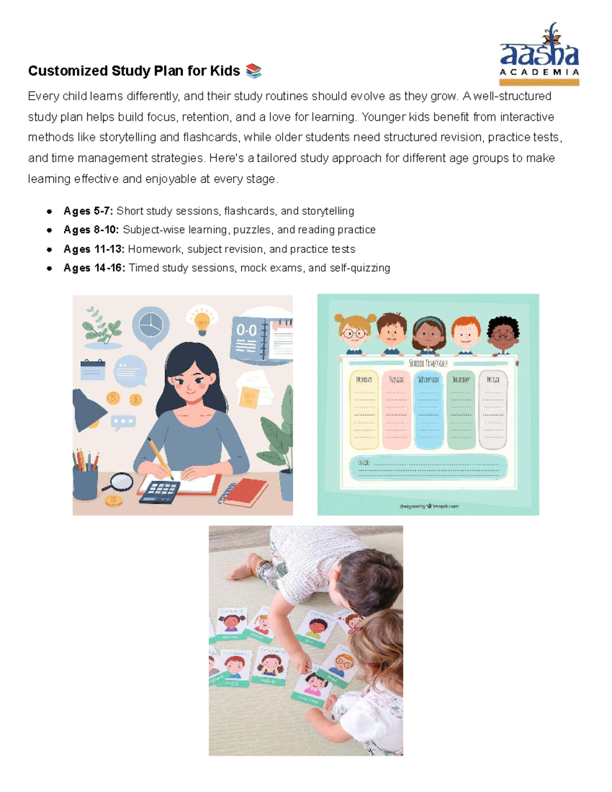 English summary - Customized Study Plan for Kids 📚 Every child learns ...