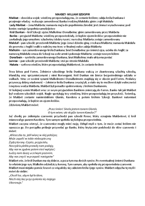 Sprawdz nas test makbet - Materiały do serii „Sztuka wyrazu” pobrane ze ...