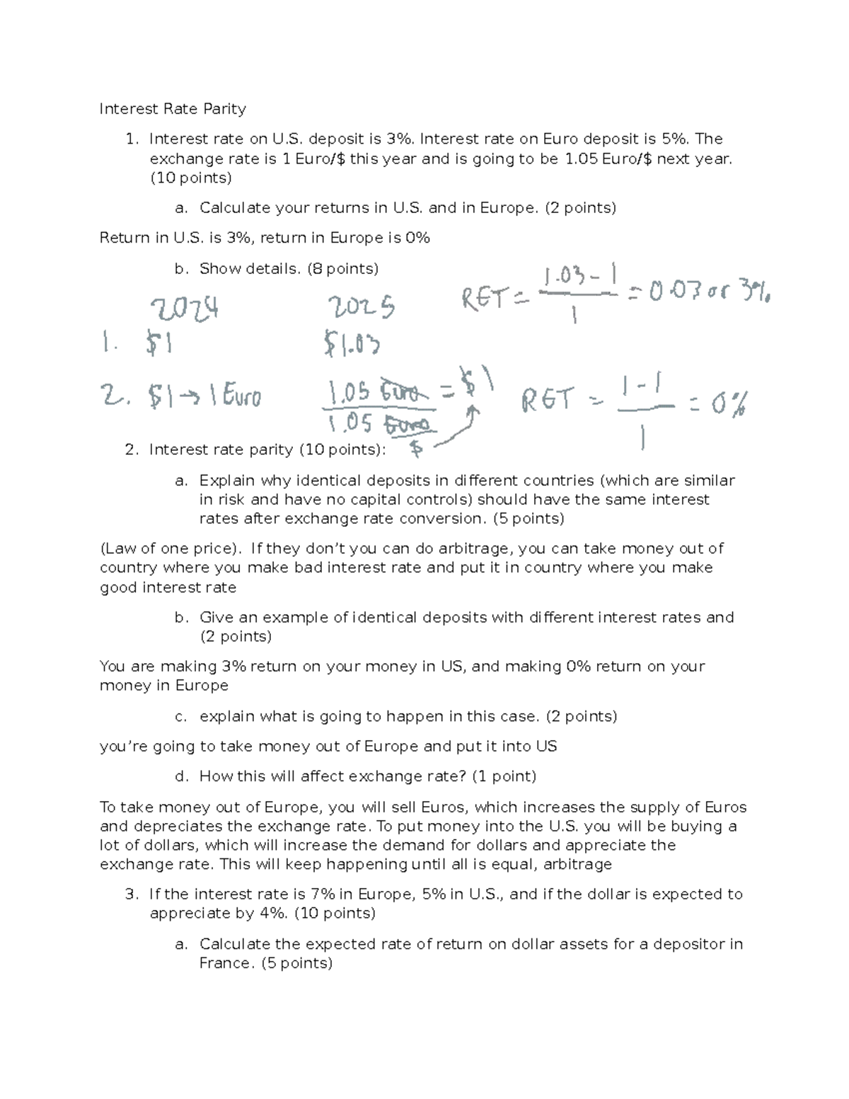 Interest Rate Parity - Notes for Econ 101 Final Exam - Studocu