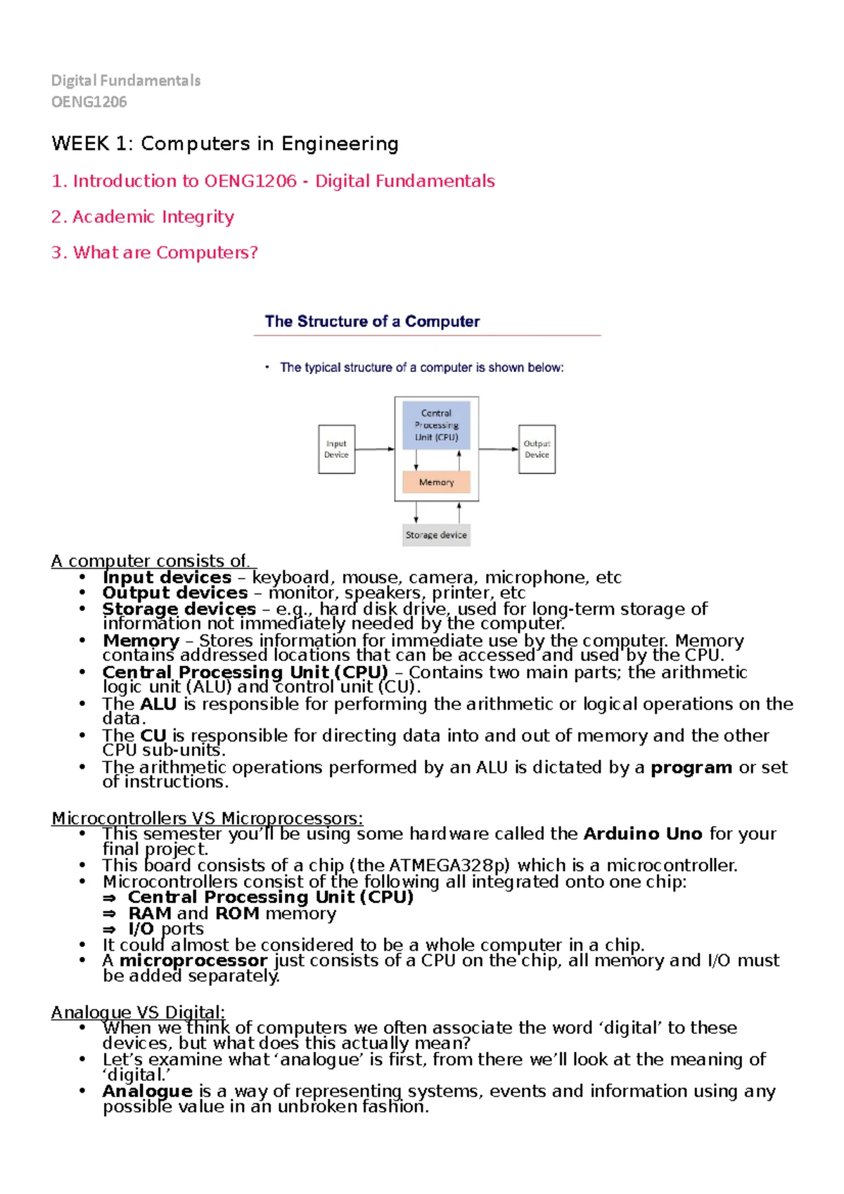 OENG1206 Digital Fundamentals Practical Assessment Submission ...
