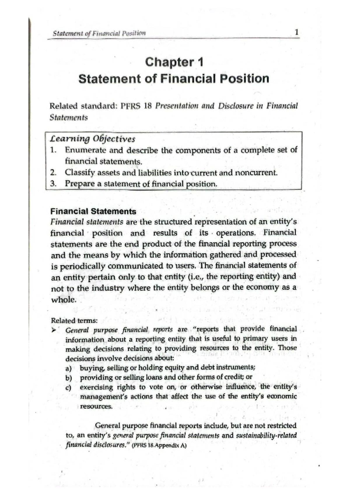 IA3 Millan '25 - Chapter 1: Statement of Financial Position Overview ...