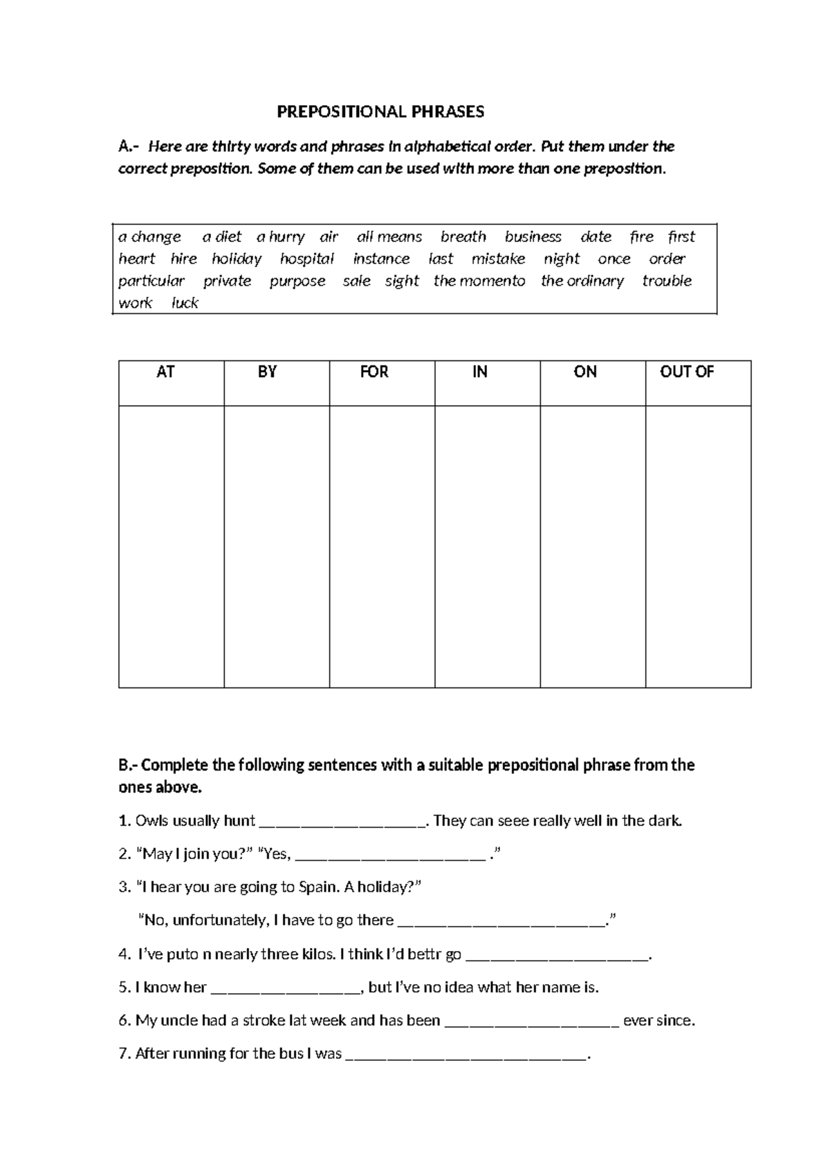 Prepositional Phrases: A Comprehensive Guide to Usage - Studocu