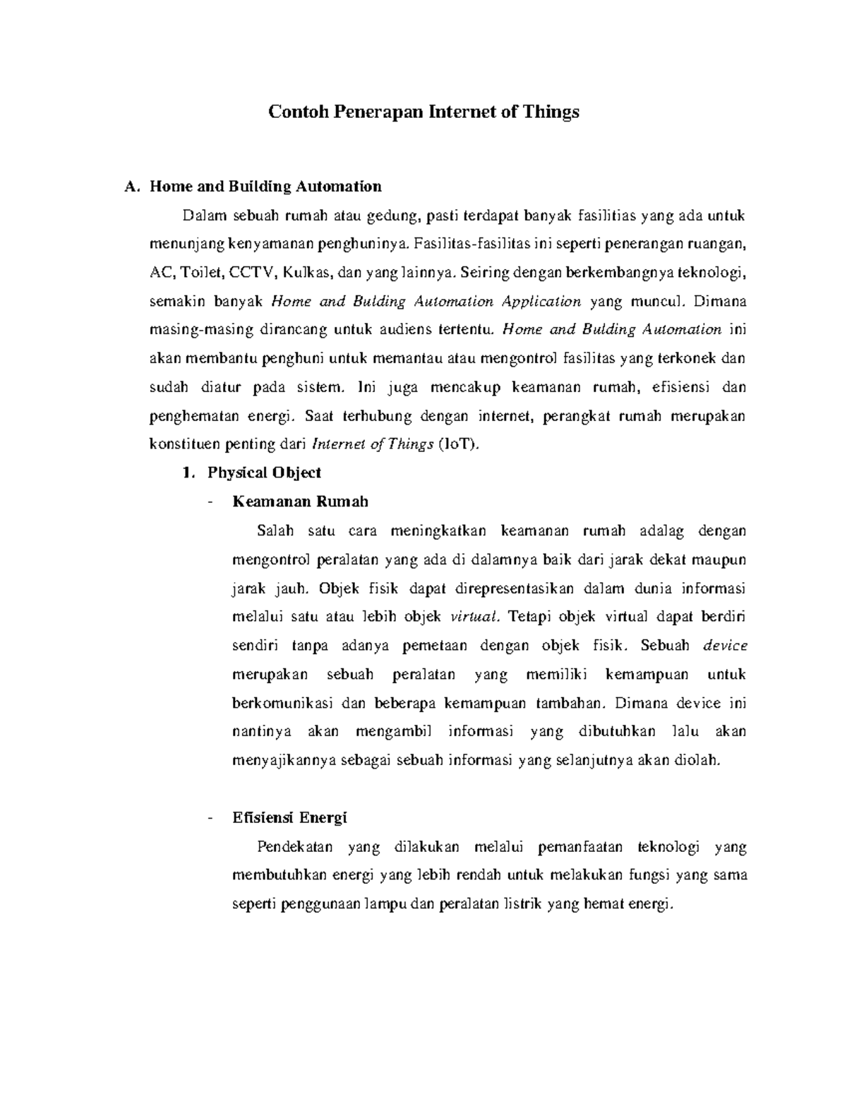 Contoh Penerapan IoT dalam Otomasi Rumah, Industri, dan Pertanian - Studocu