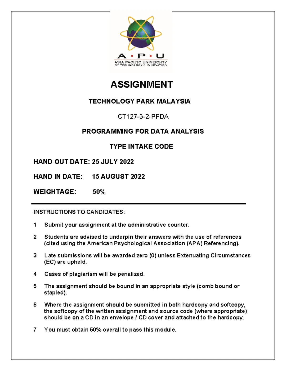 PFDA Assignment Sample 2 - GROUP ASSIGNMENT TECHNOLOGY PARK MALAYSIA ...