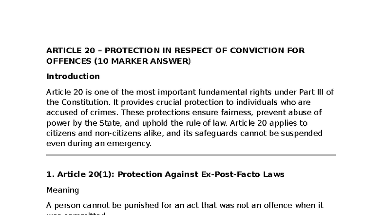 UNIT 2: Constitutional Rights and Protections (10 MARKER ANSWER) - Studocu