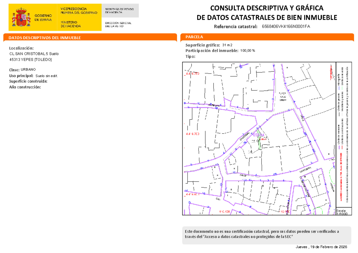 Consulta Gráfica y Descriptiva de Datos Catastrales - 6568406 - Studocu