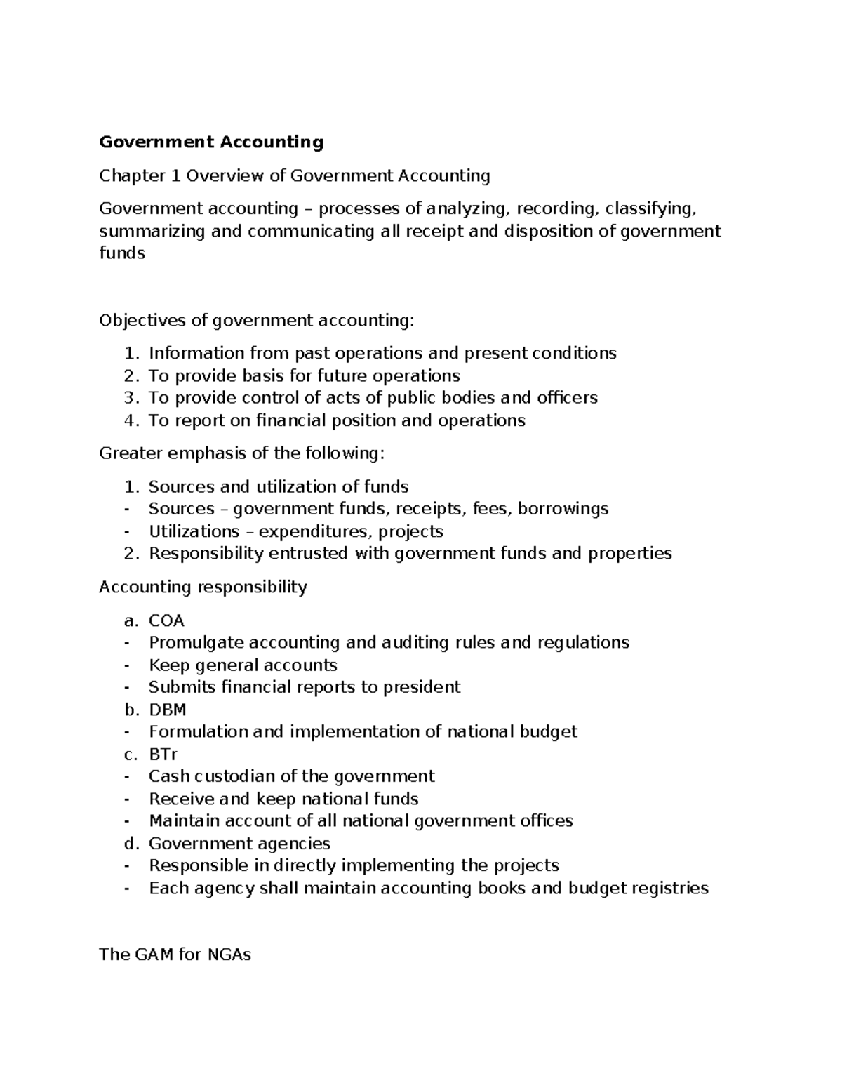 Government Accounting: An Overview of Processes and Key Concepts - Studocu
