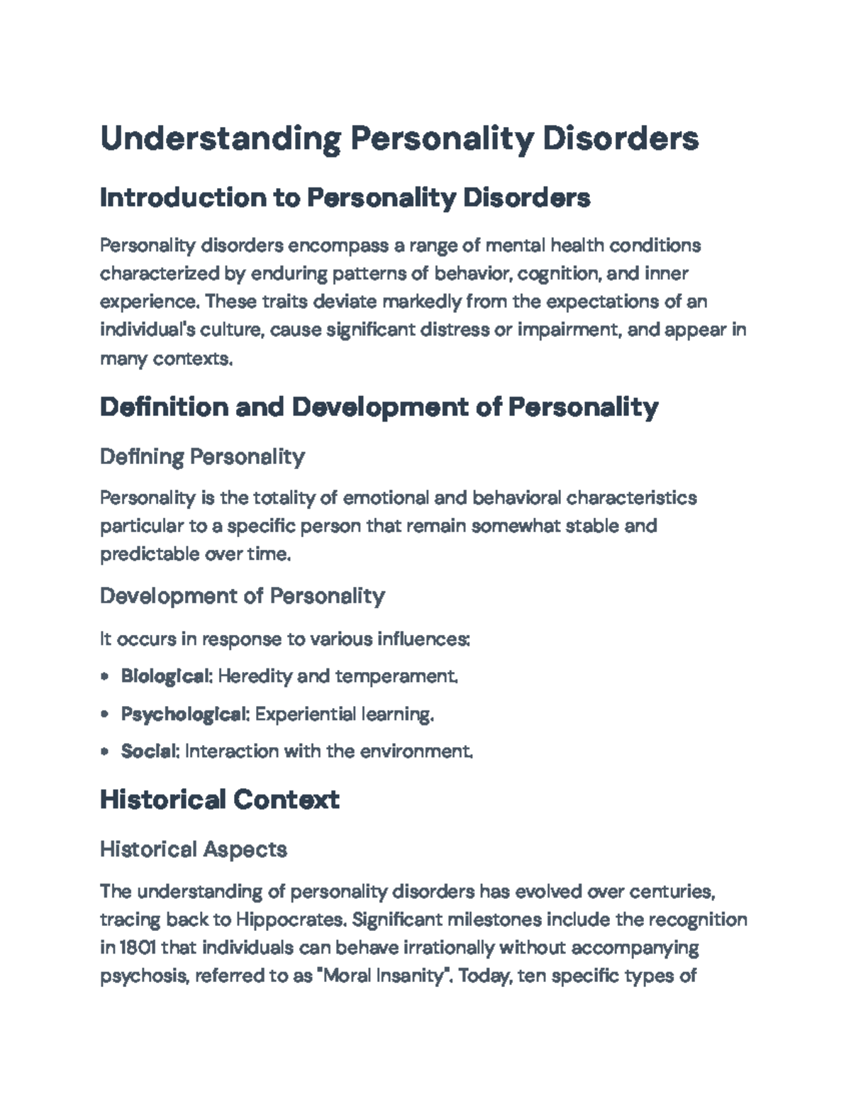 Understanding Personality Disorders: Types, Treatment & Challenges ...