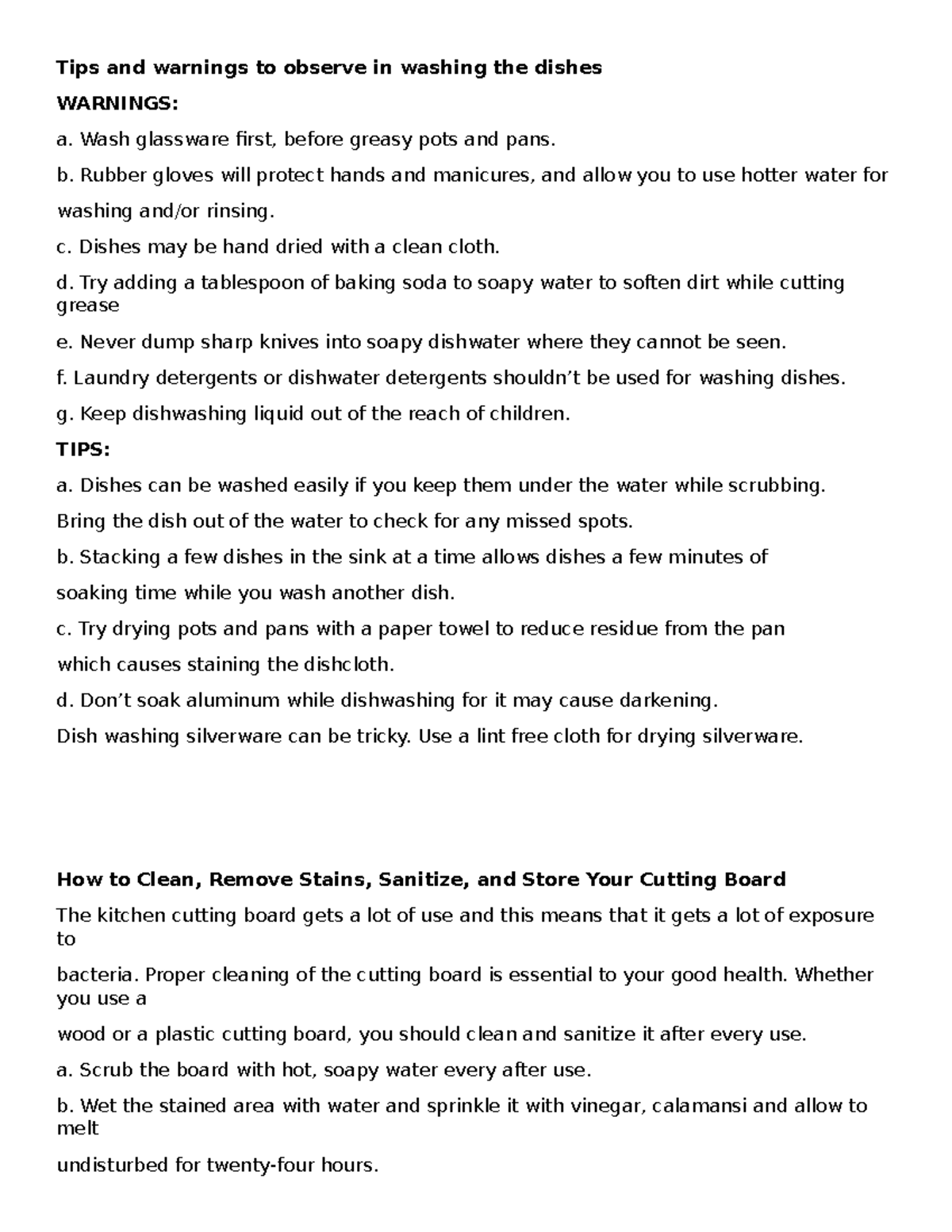 Dishwashing Tips & Warnings: Best Practices for Every Kitchen - Studocu