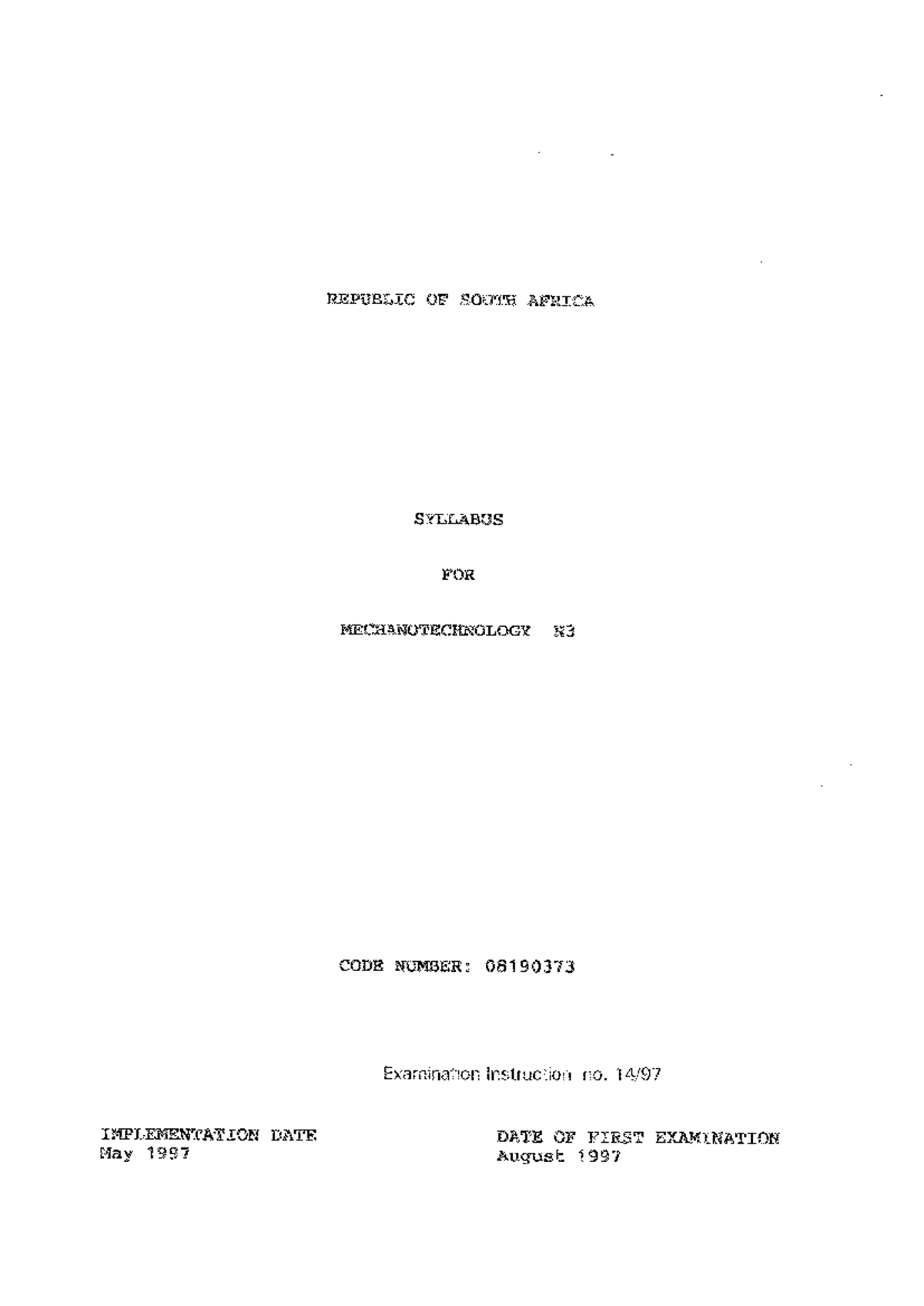 Mechanotechnology N3: Detailed Syllabus Overview and Learning Outcomes ...