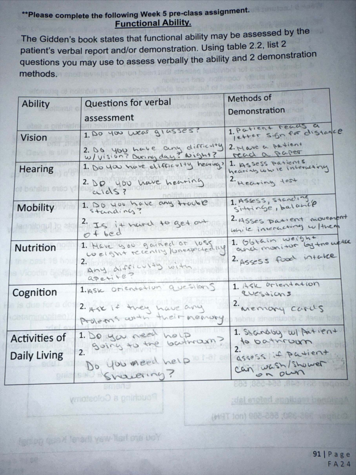Nur 150 PCA week 5 - Nur 150 PCA Week 5 - Please complete the following ...