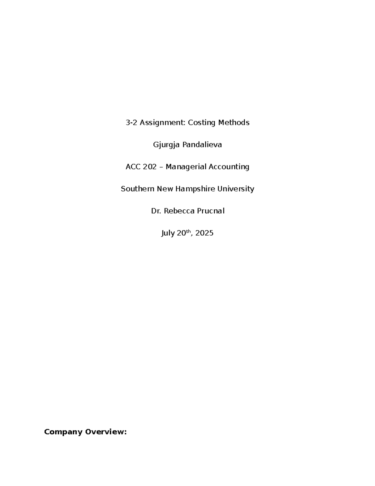 Costing Methods Analysis for Tesla, Inc. - ACC 202 Managerial ...