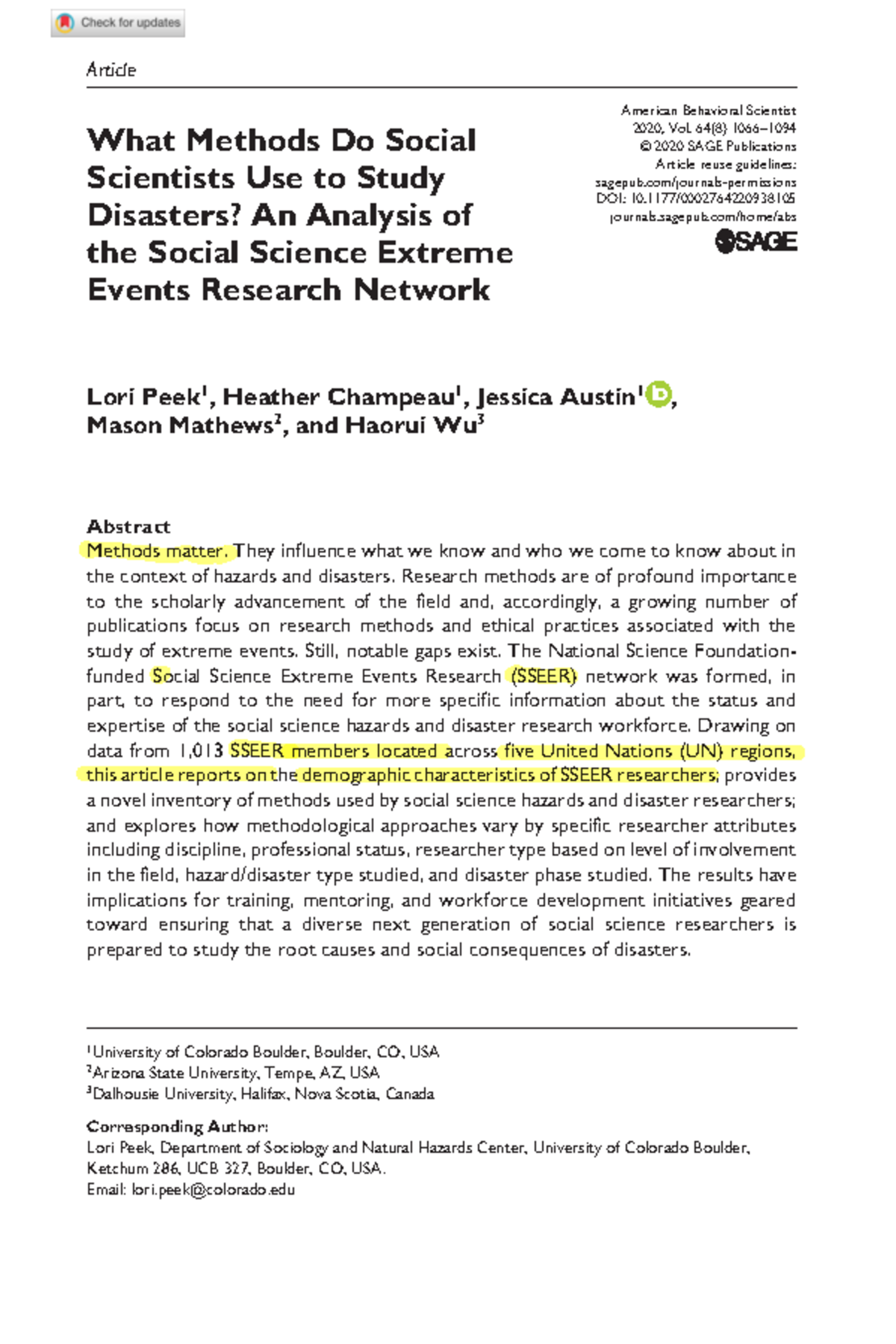 3-1. What methods do social scientists use to study disasters - An ...