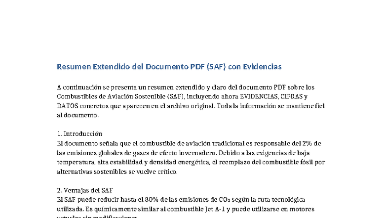 Resumen Extendido SAF con Evidencias - Resumen Extendido del Documento PDF (SAF) con Evidencias ...