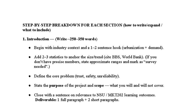 MKT202 Final Report Writing Guidelines: Step-by-Step Breakdown - Studocu