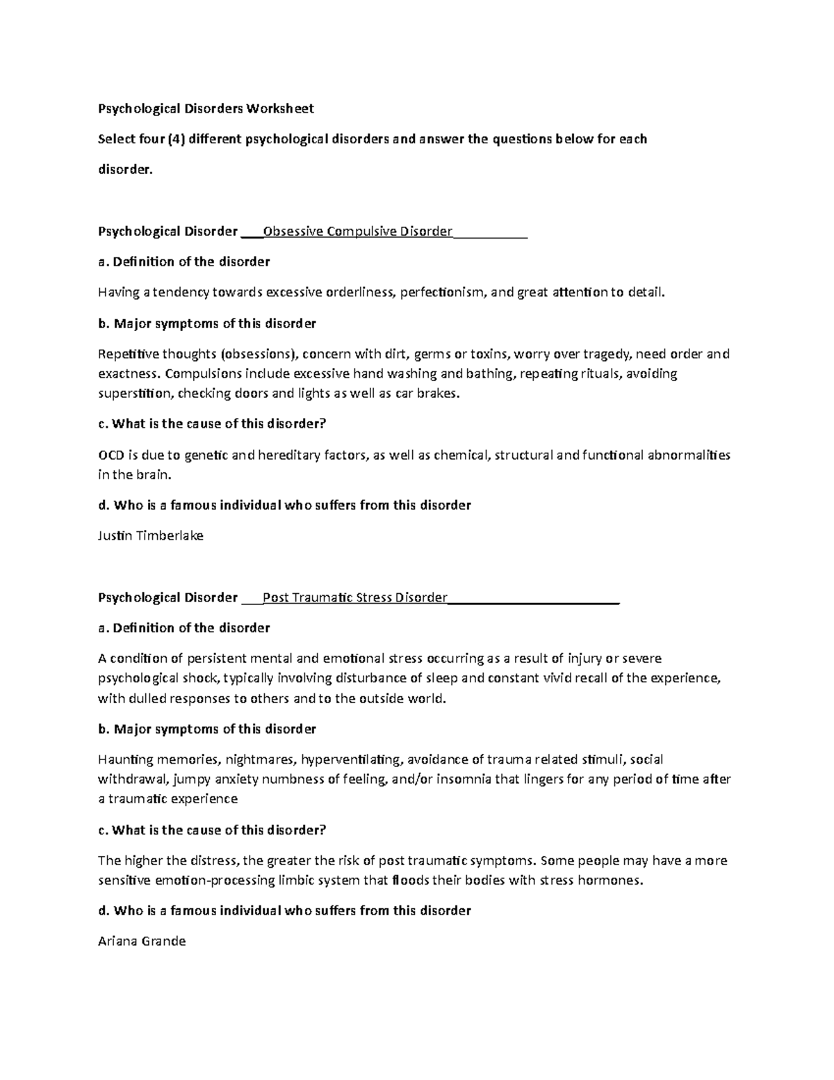 Chapter 14 - Psychological Disorders Overview and Key Concepts - Studocu