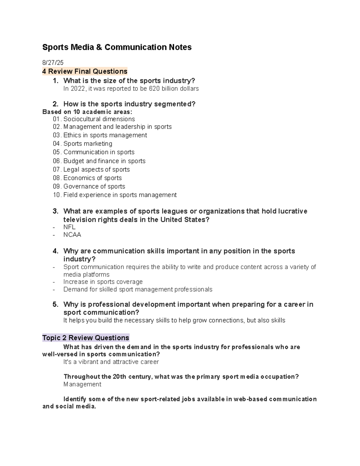 Sports Media & Communication: Key Concepts & Career Pathways (Final ...