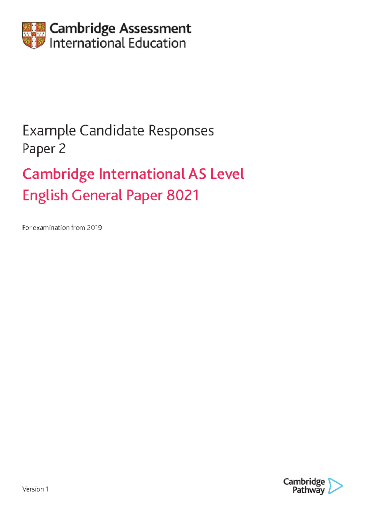 8021 AICE General Paper Paper 2 Example Candidate Responses Analysis ...