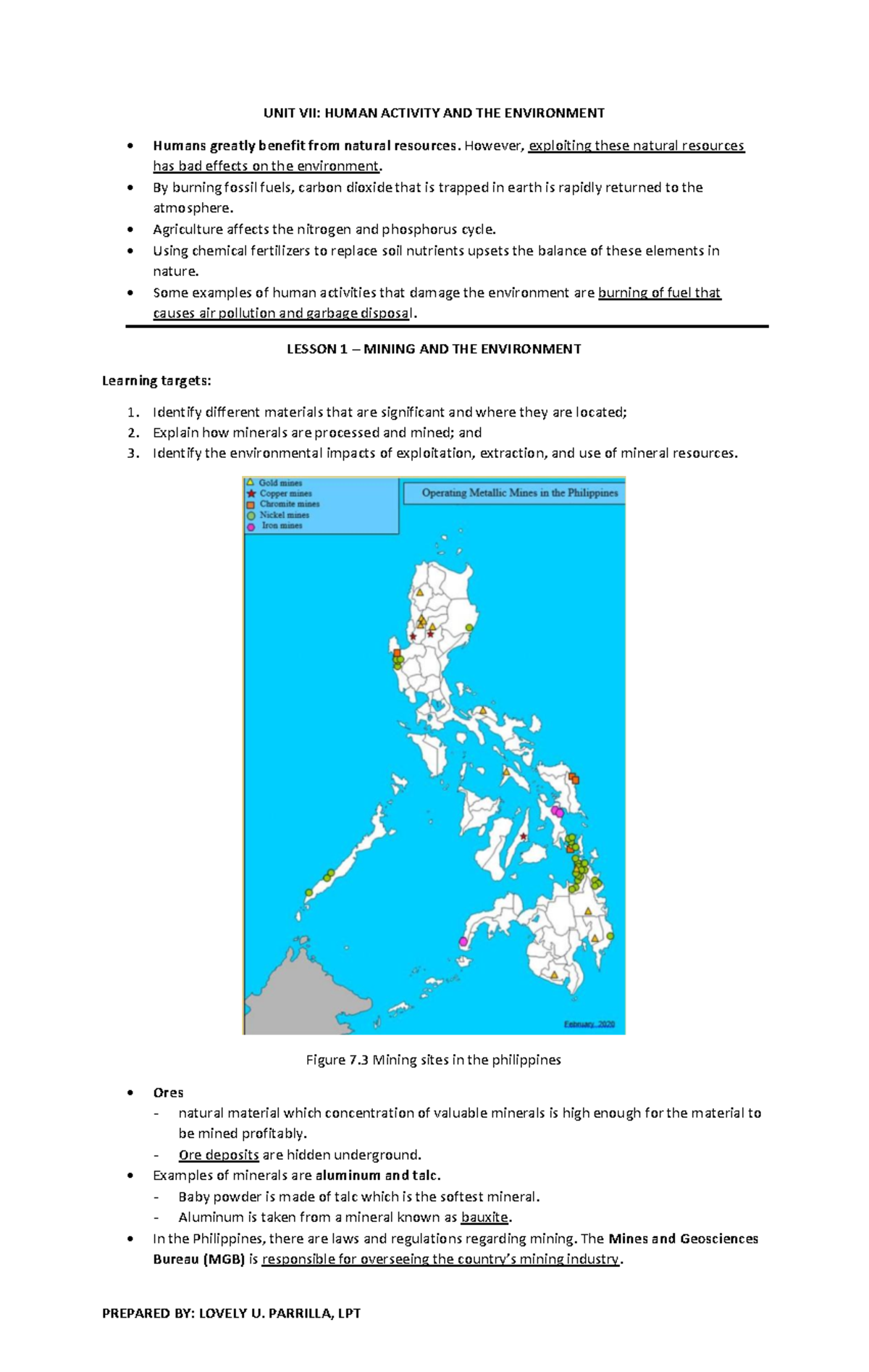UNIT VII Human Activity AND THE Environment - UNIT VII: HUMAN ACTIVITY ...