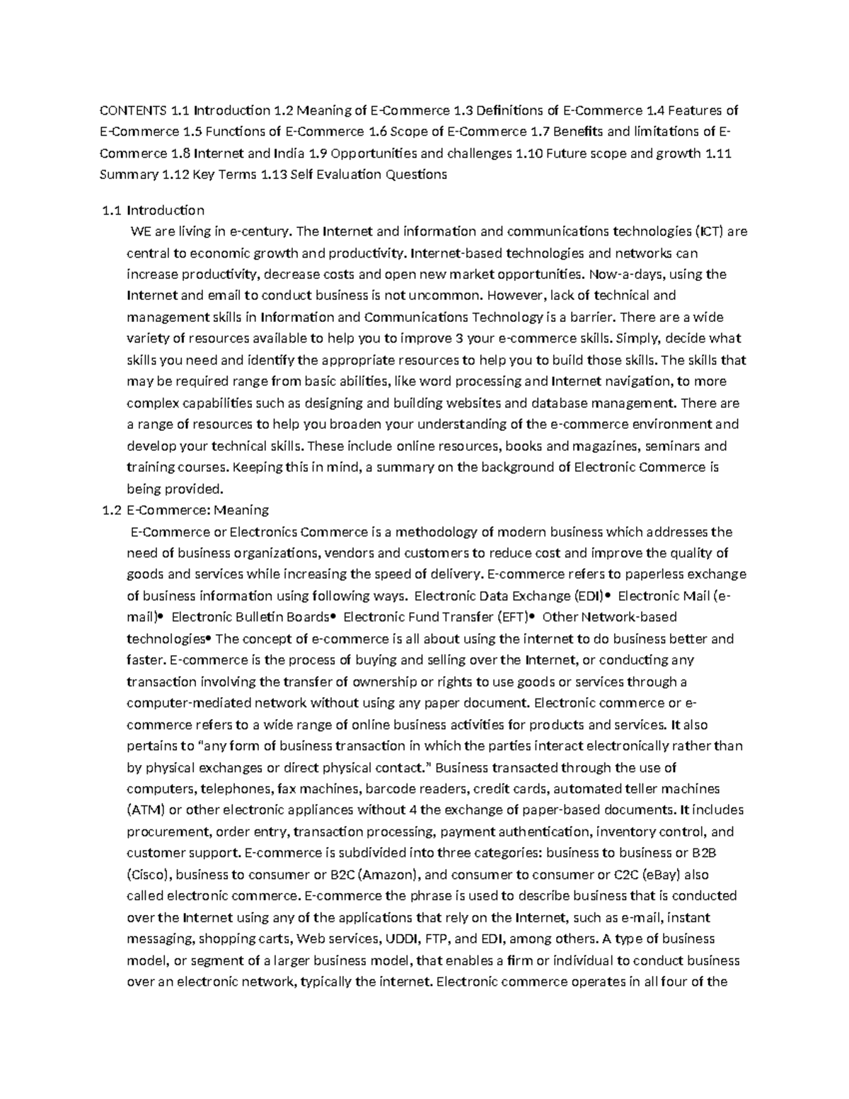 ECO 101: Comprehensive Essay on E-Commerce Concepts and Trends - Studocu
