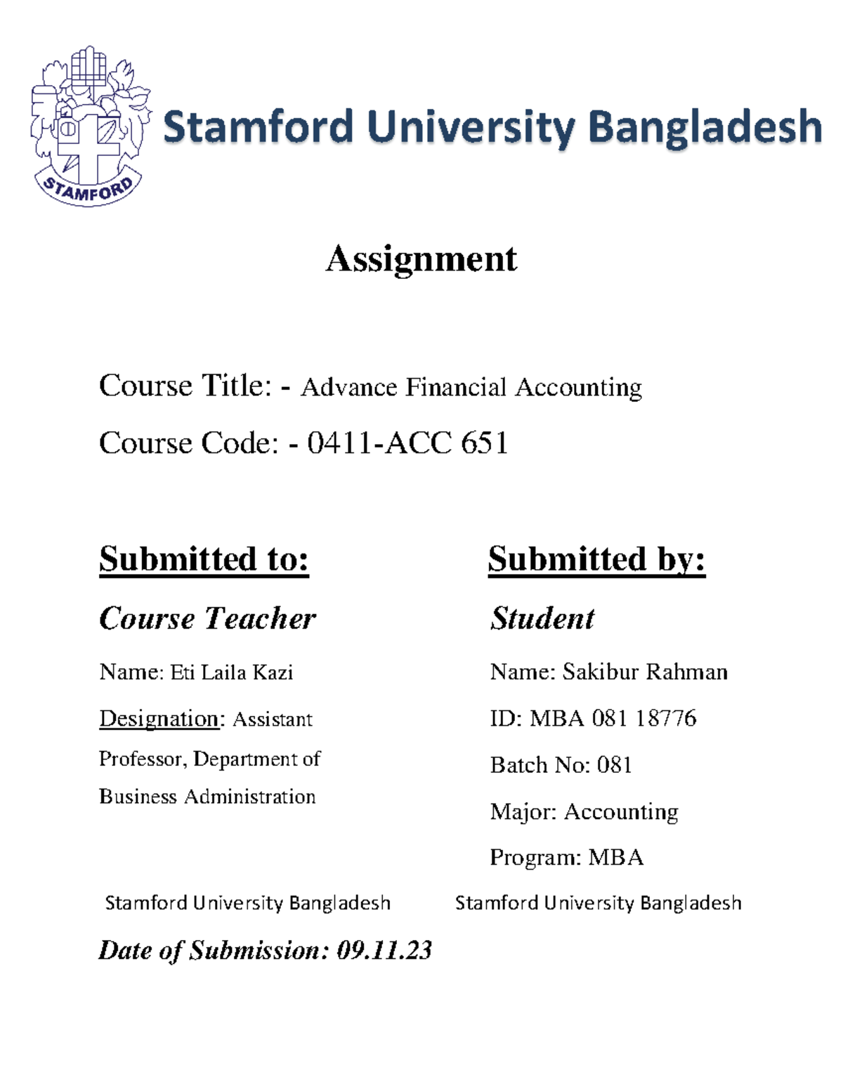 ACC 651 - Assignment on Computerized Accounting Systems - Studocu